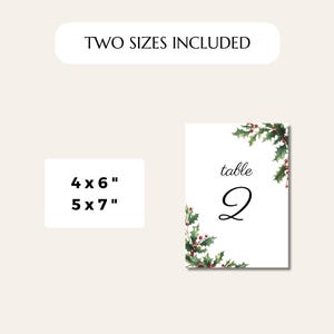 Christmas Wedding Table Numbers, Holiday Party Table Signs, Christmas ...