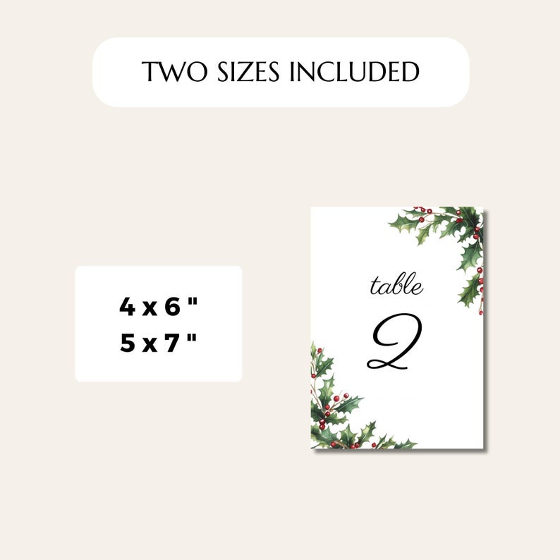 Christmas Wedding Table Numbers, Holiday Party Table Signs, Christmas ...