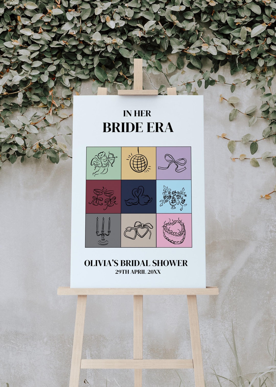 In Her Bride Era Welcome Sign, Bridal Shower Poster Editable, Swift ...