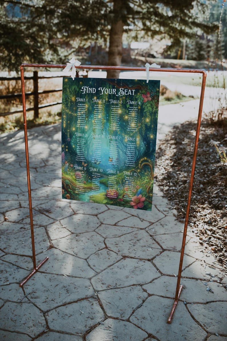 Enchanted Forest Seating Chart, Fairytale Fantasy Woodland Wedding ...