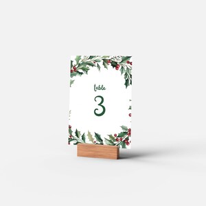 Christmas Wedding Table Numbers, Holiday Party Table Signs, Christmas ...