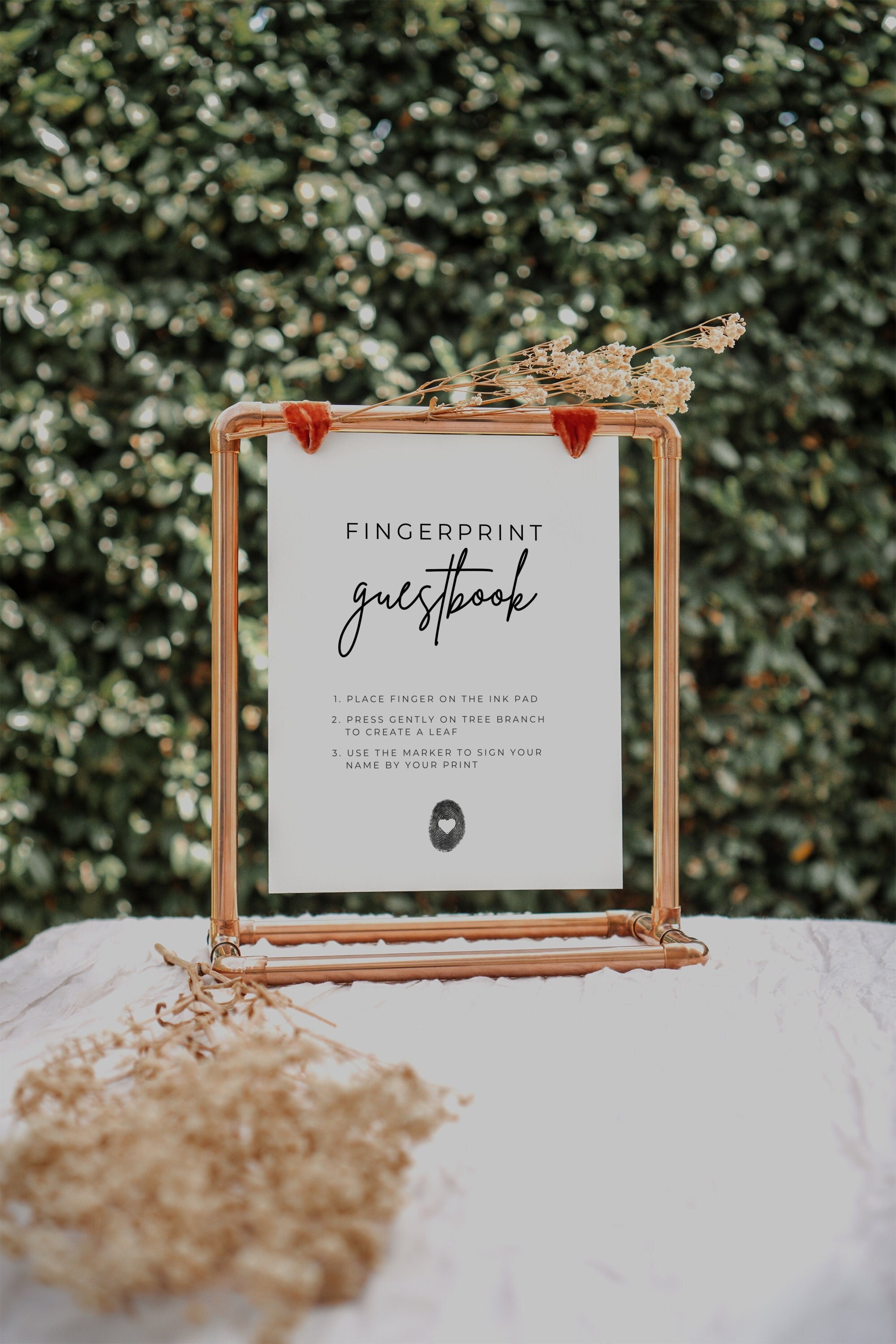 Fingerprint Guestbook Sign Template, Guest Tree Thumbprint Sign ...