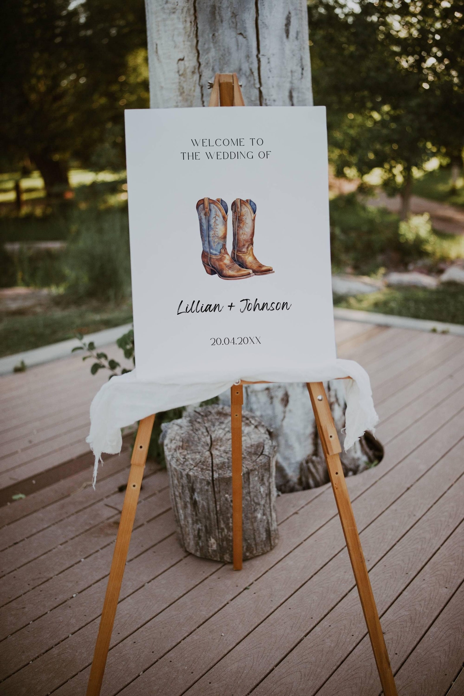 Cowboy Wedding Welcome Sign Template, Desert Western Country Welcome ...