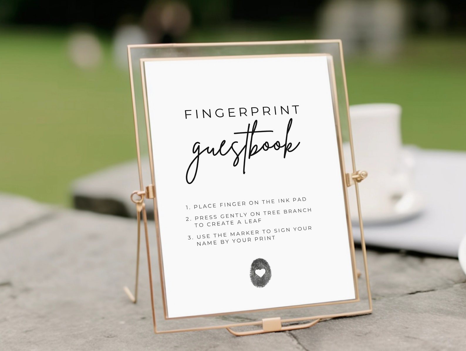 Fingerprint Guestbook Sign Template, Guest Tree Thumbprint Sign ...