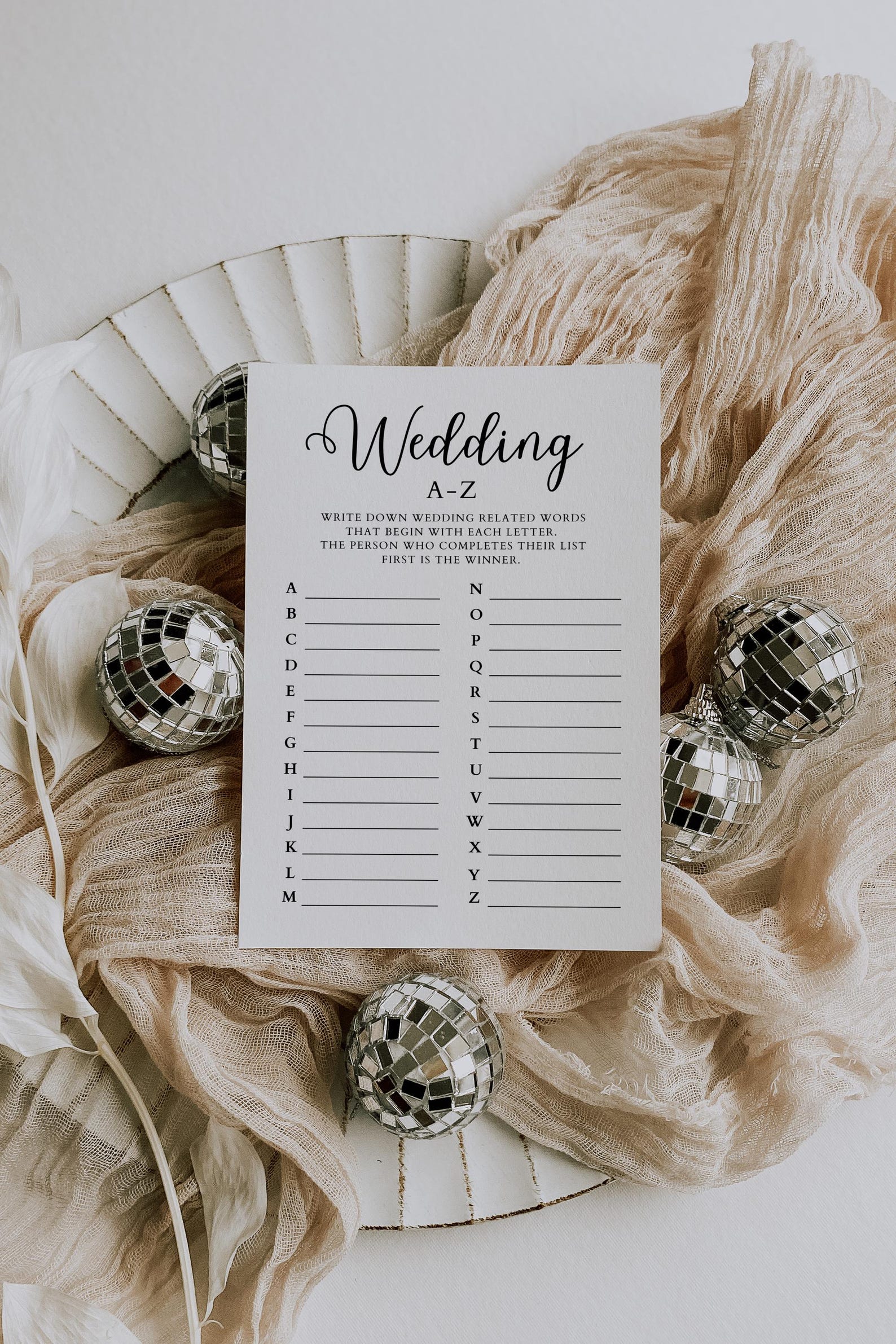 Wedding Alphabet Game Template, Wedding Words A-Z, Printable Bridal ...