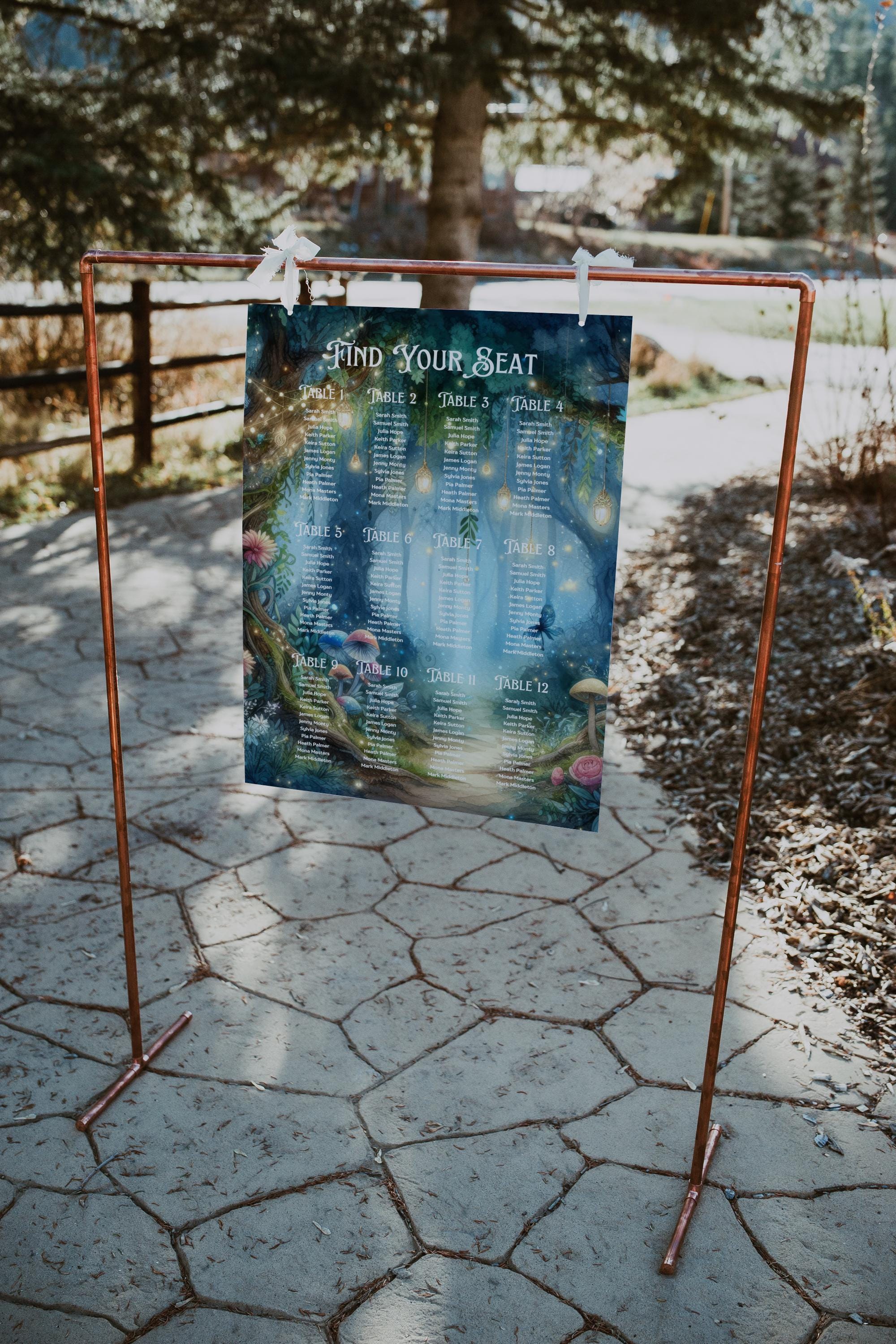 Enchanted Forest Seating Chart, Fairytale Fantasy Woodland Wedding ...
