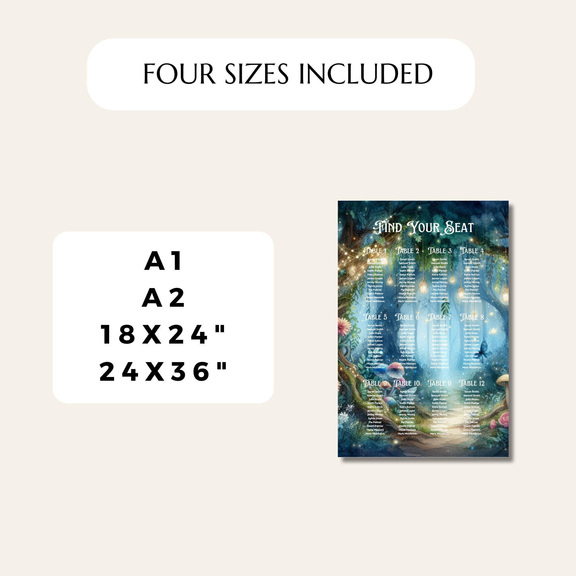 Enchanted Forest Seating Chart, Fairytale Fantasy Woodland Wedding ...
