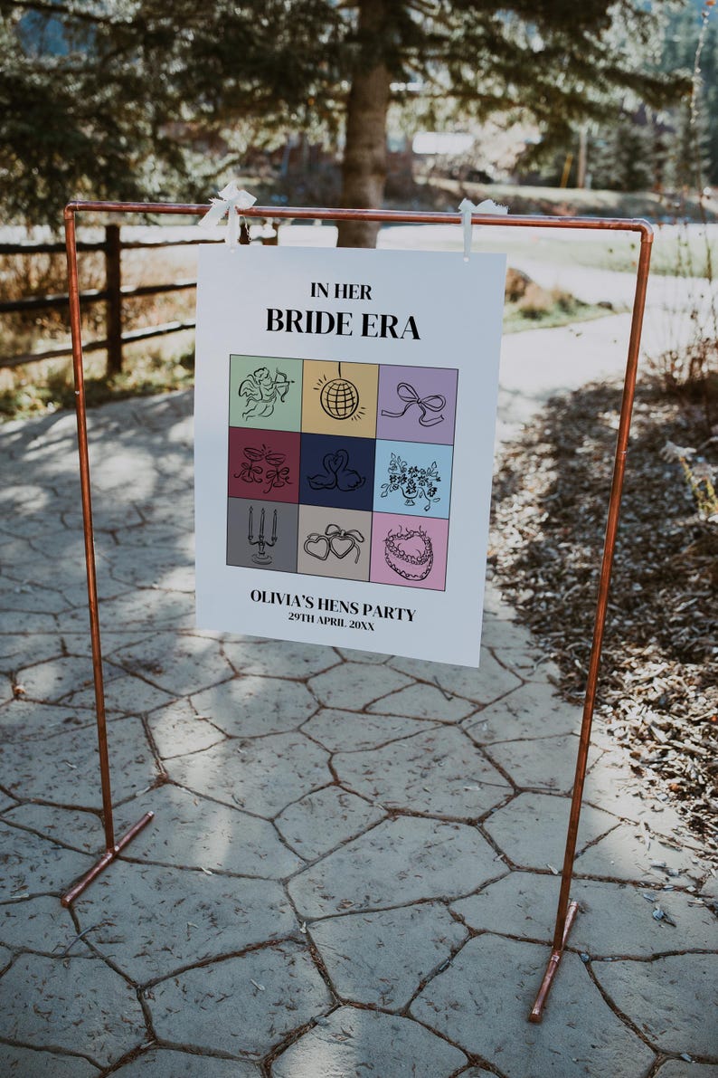In Her Bride Era Welcome Sign, Hens Party Poster Editable, Swift Eras ...