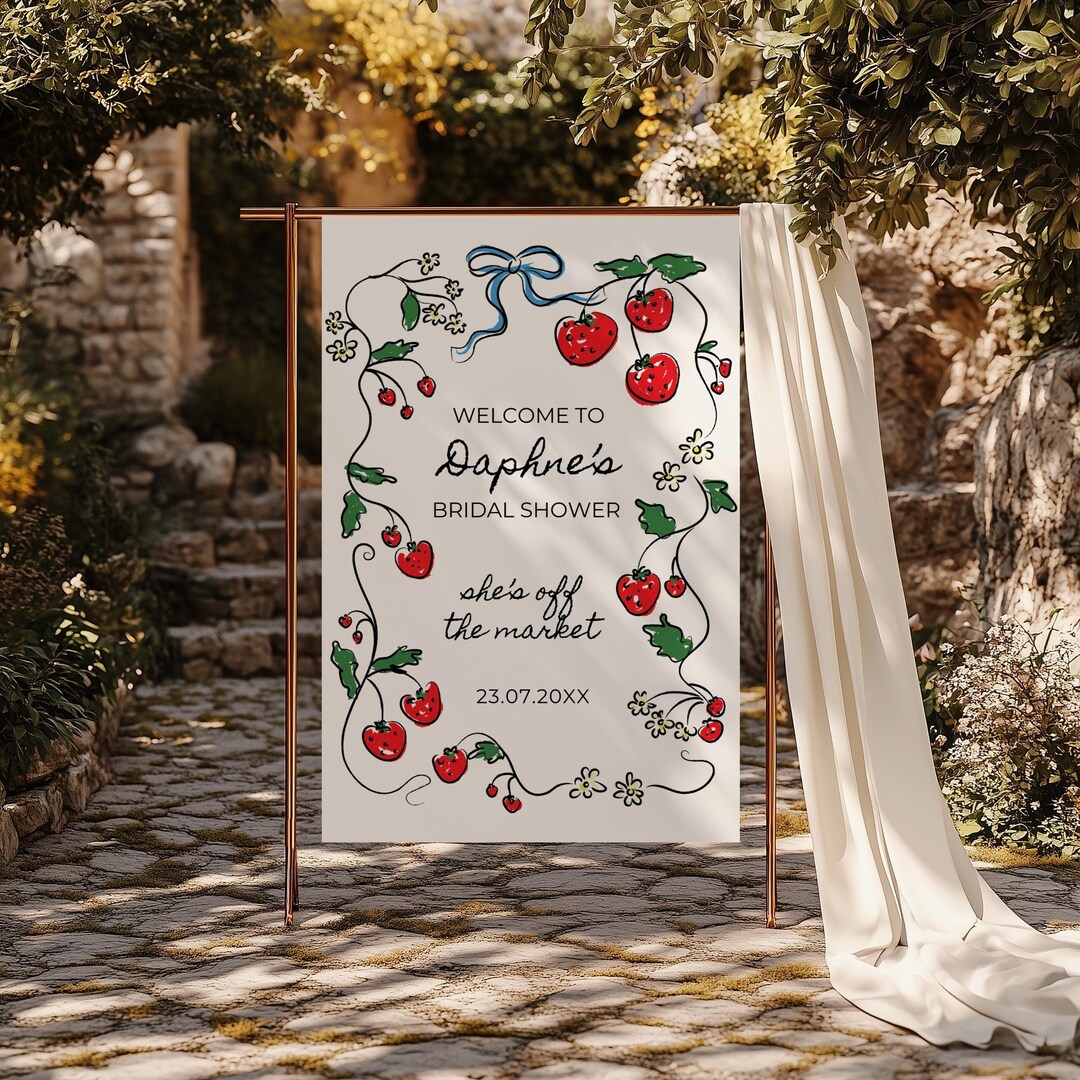 Fresh off the Market Bridal Shower Welcome Sign, Farmers Market Poster ...