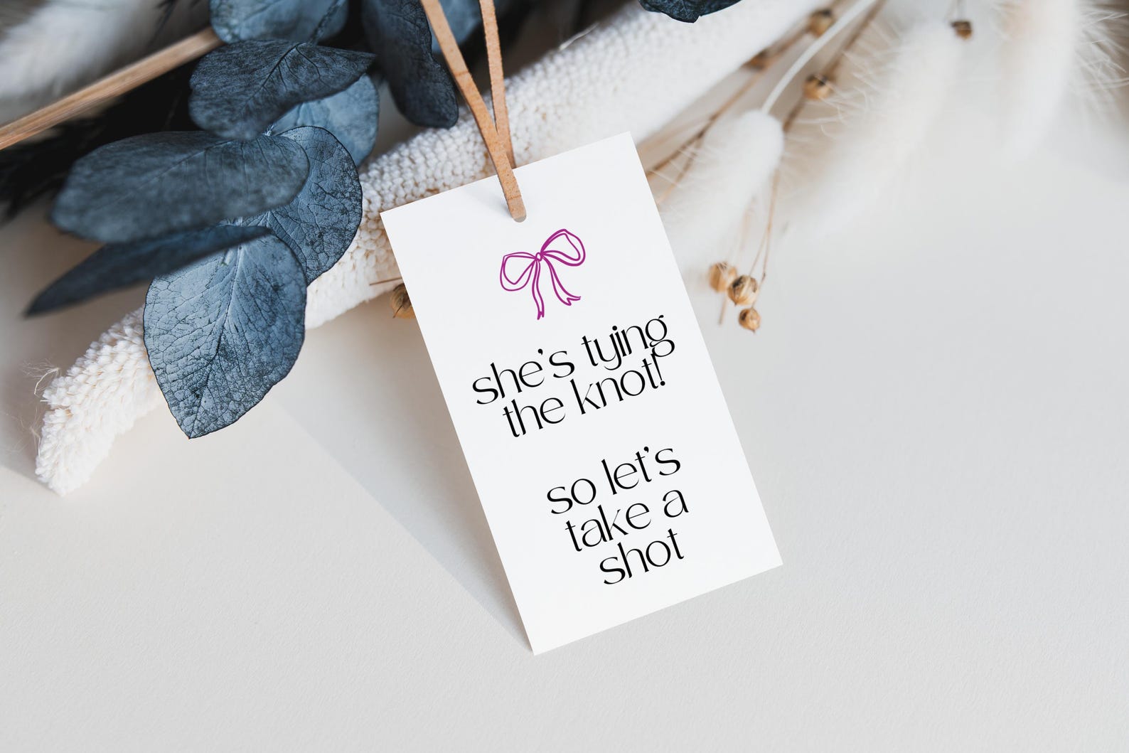 She's Tying the Knot Favor Tag Template, Take a Shot We Tied the Knot ...