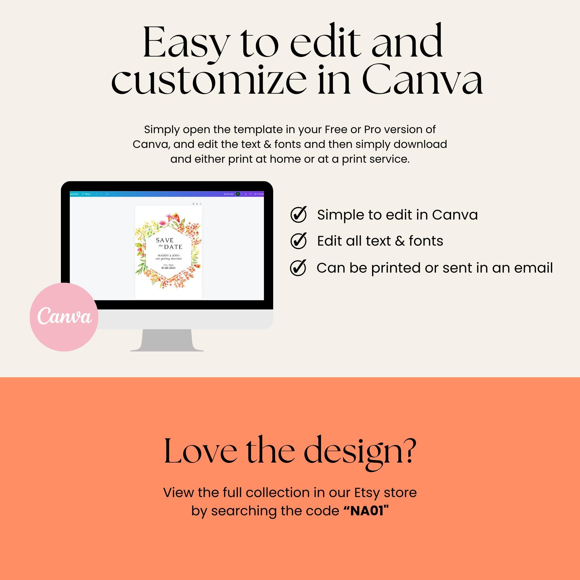 Australia Native Floral Wedding Menu Template, Wildflower Table Menu ...