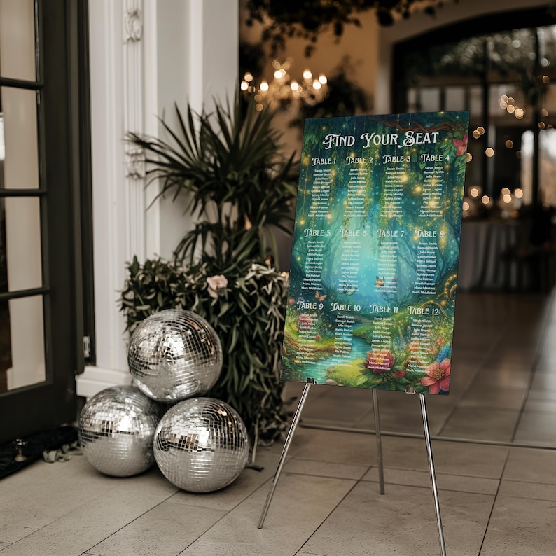 Enchanted Forest Seating Chart, Fairytale Fantasy Woodland Wedding ...