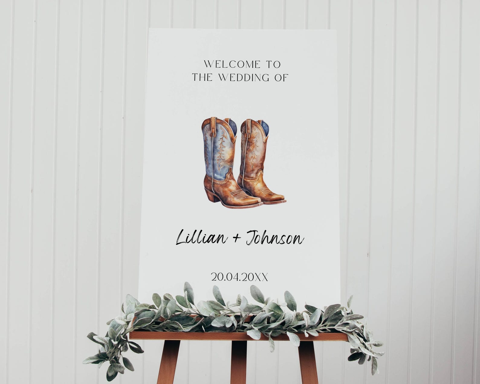 Cowboy Wedding Welcome Sign Template, Desert Western Country Welcome ...