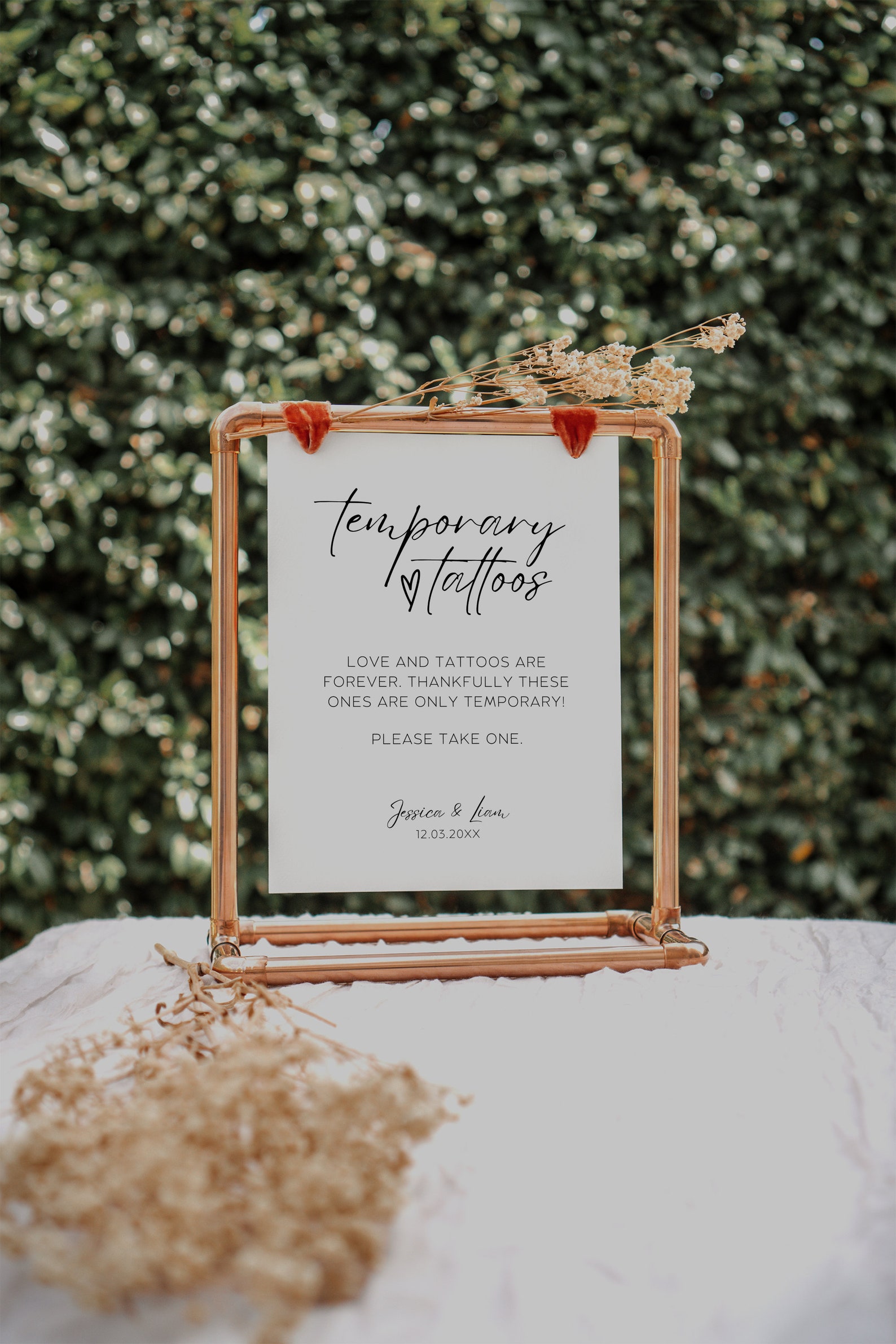 Temporary Tattoo Wedding Station Sign, Wedding Tattoo Favor Sign ...