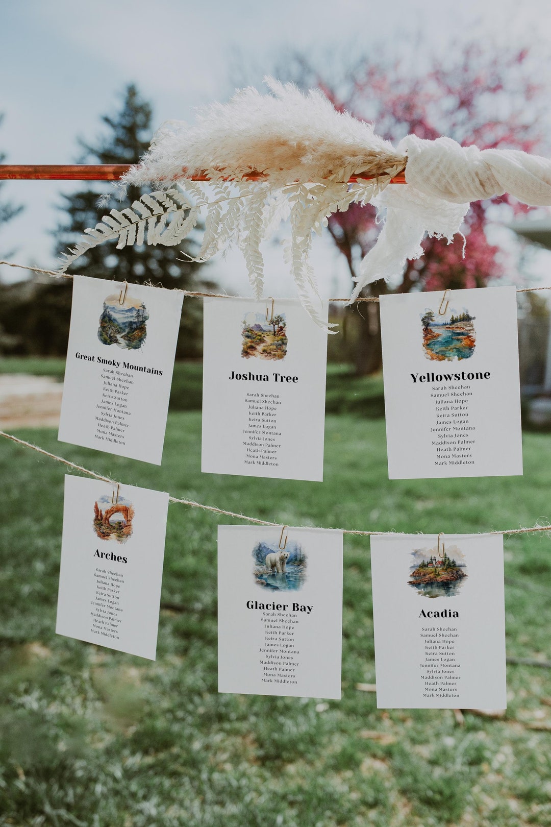 National Park Seating Chart Card, Find Your Park Poster, Rustic ...