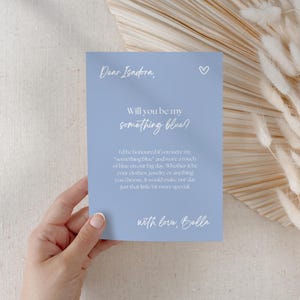 Something Blue Crew Card, Will You Be My Something Blue, Unique ...