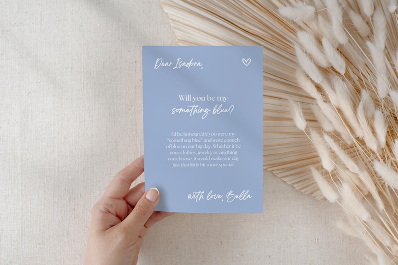 Something Blue Crew Card, Will You Be My Something Blue, Unique ...