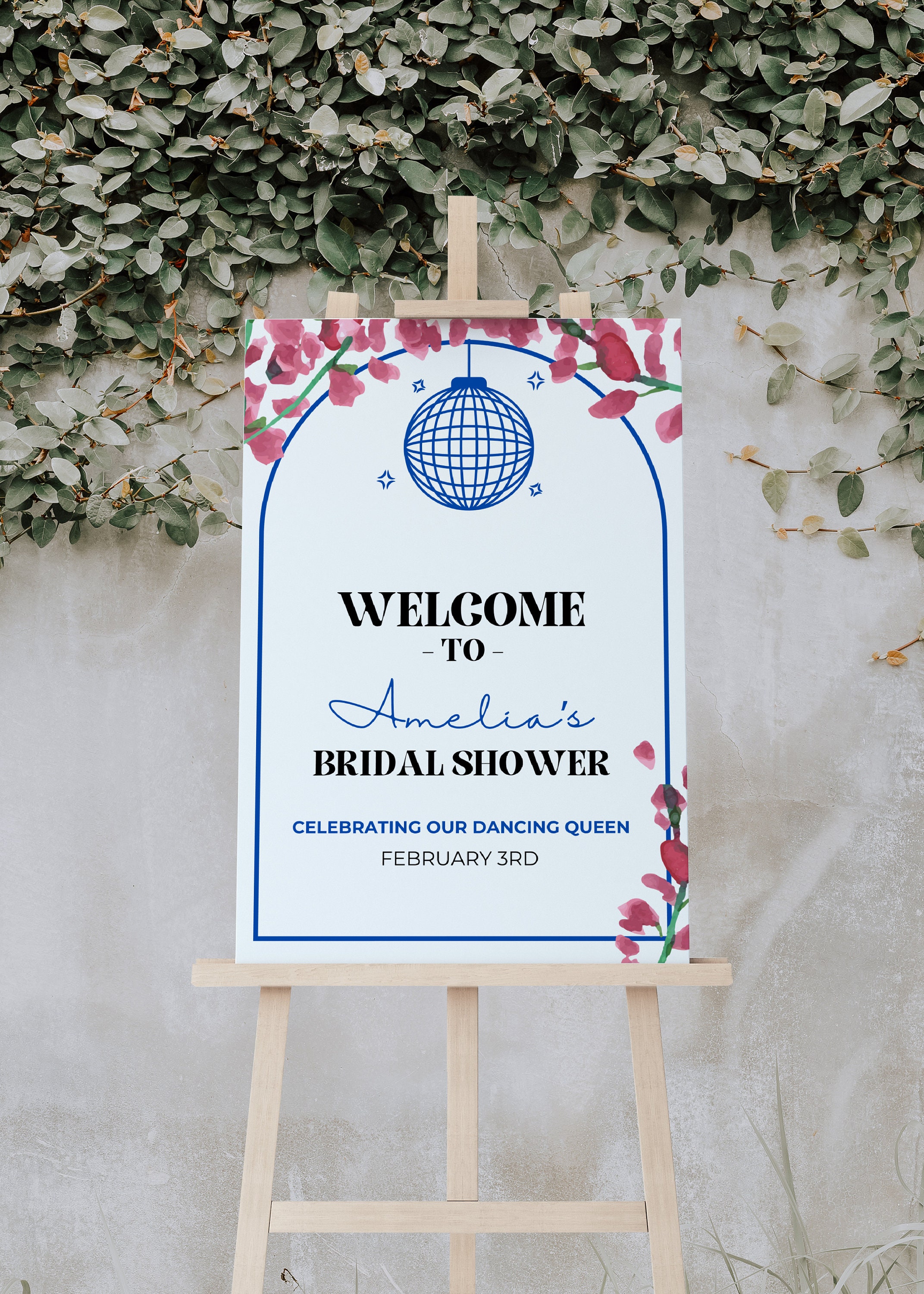Mamma Mia Bridal Shower Welcome Sign Template, Dancing Queen Welcome ...