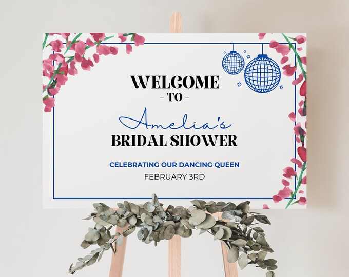 Dancing Queen Bridal Shower Welcome Sign, Greek Mamma Mia Bridal Arch ...