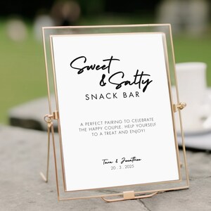 Salty and Sweet Printable Sign, Reception Snack Bar Sign, Minimalist ...