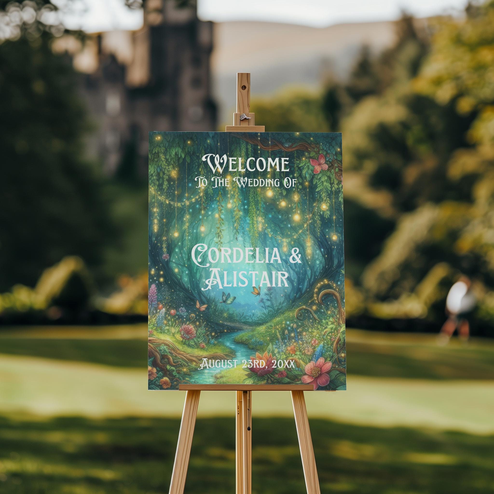 Enchanted Forest Wedding Welcome Sign Template, Fairytale Fantasy ...