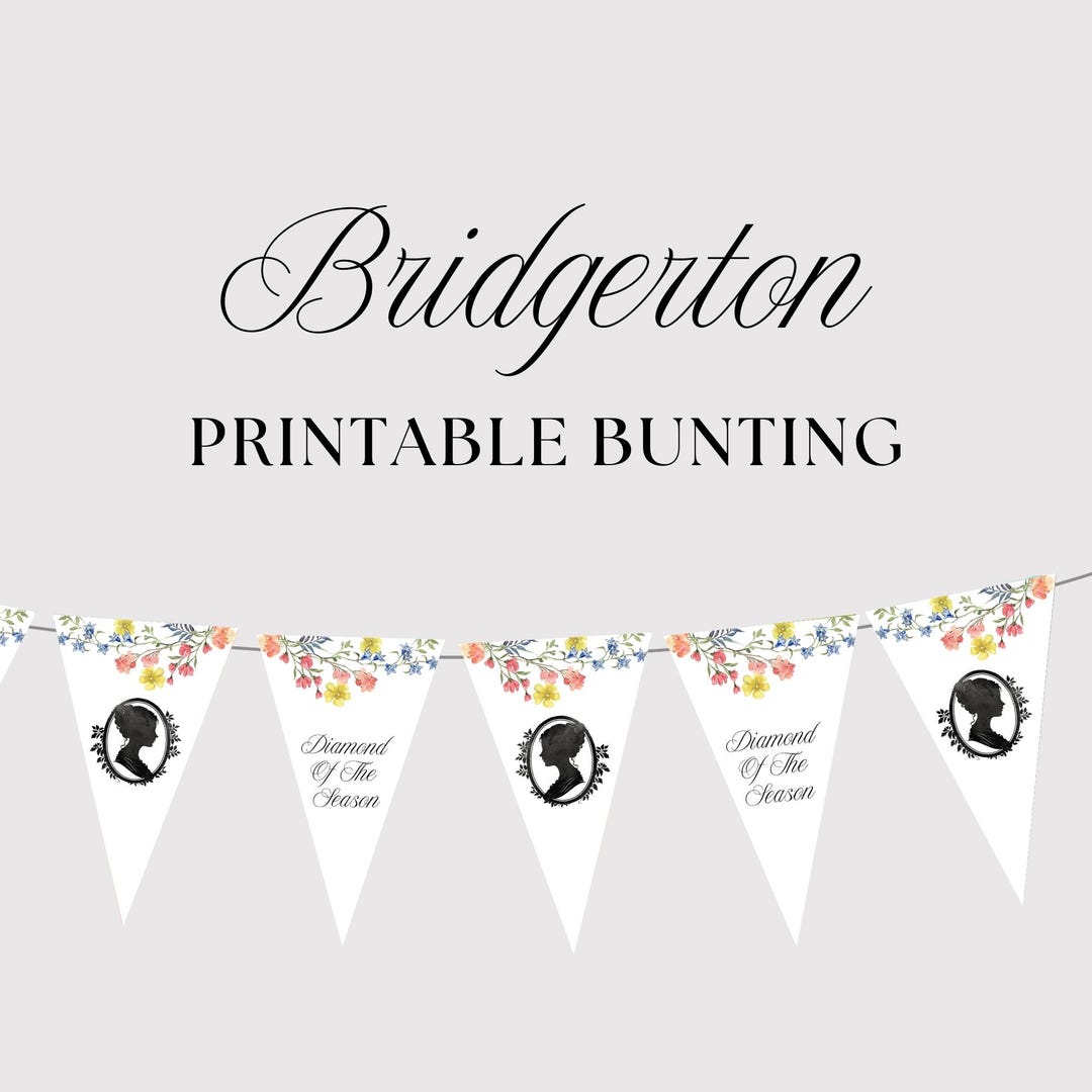 Bridgerton Bridal Shower Decor, Victorian Regency Era Bunting Banner ...