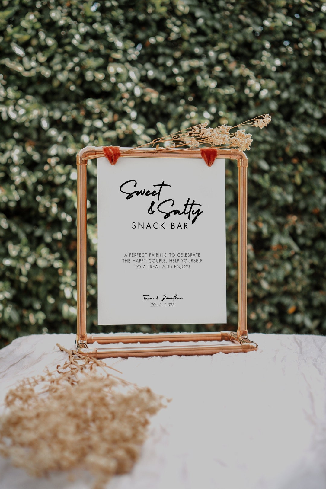 Salty and Sweet Printable Sign, Reception Snack Bar Sign, Minimalist ...