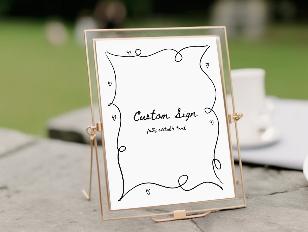 Hand Drawn Custom Sign Template, Create Your Own Sign, Whimsical ...