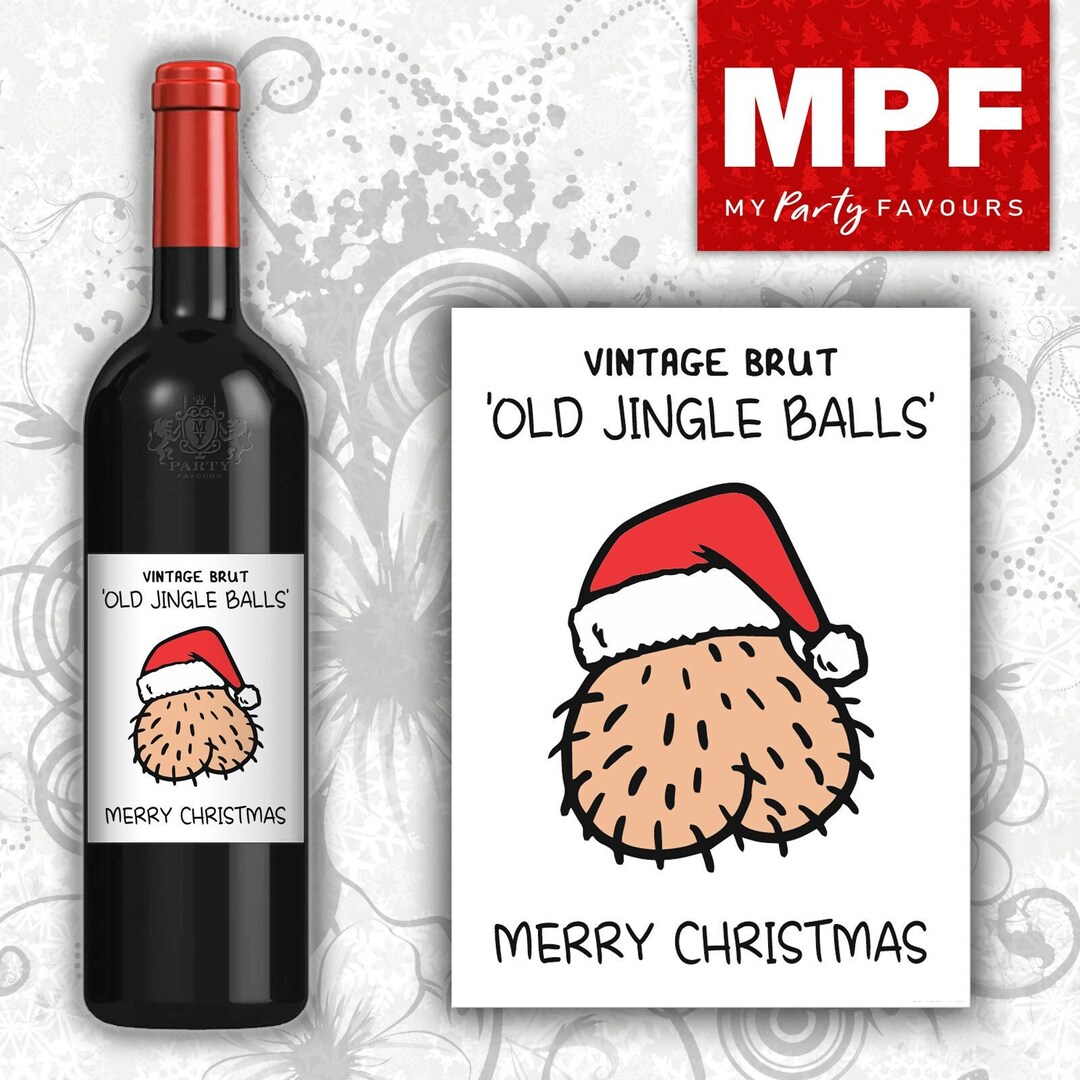 Funny Rude Christmas Wine Gin Vodka Bottle Label - Secret Santa Gift ...