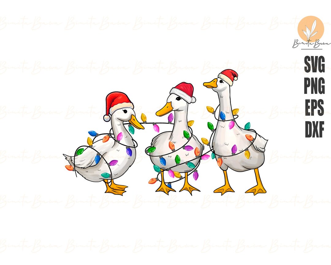 Goose Christmas PNG, Merry Goosemas Png, Funny Goose Xmas Light PNG ...