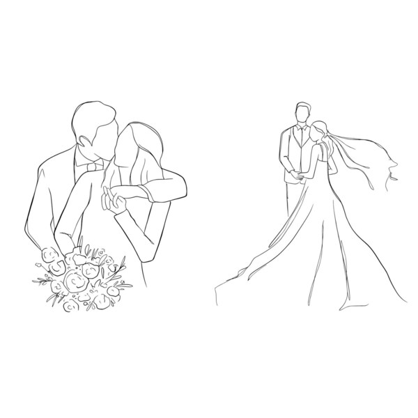 Romantic Line Art - Etsy