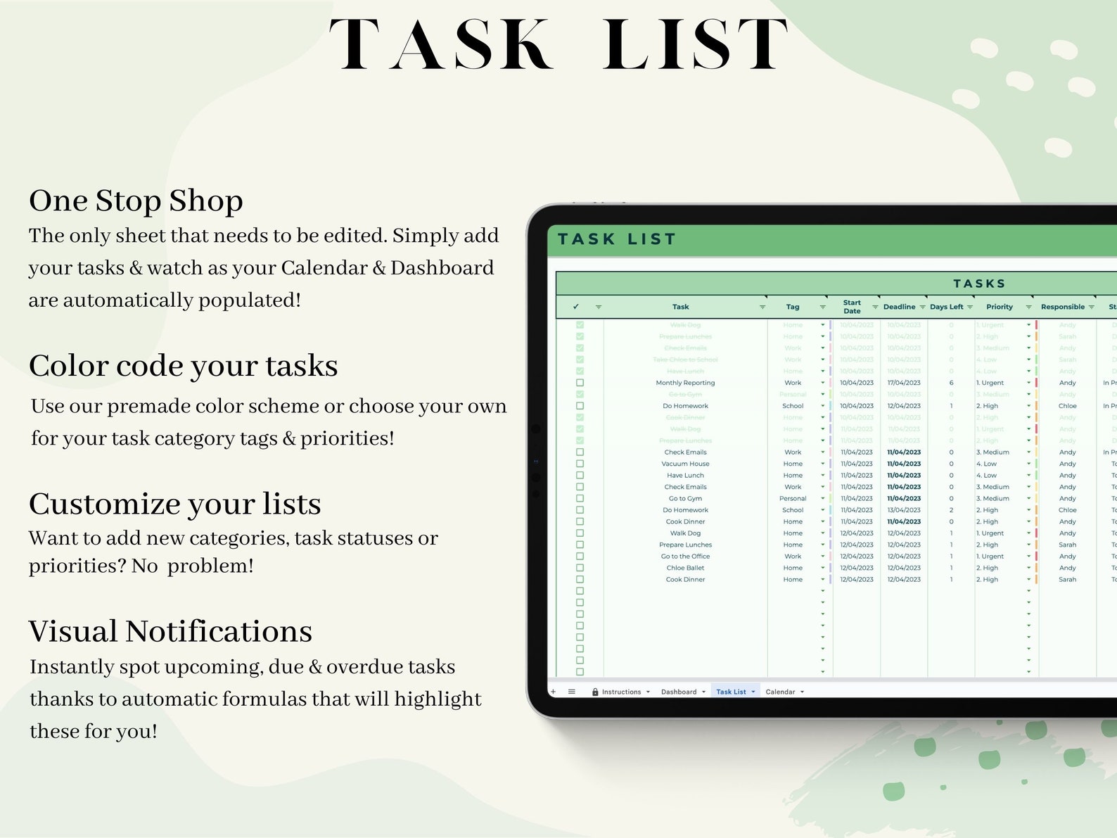 Digital to Do List | Daily Task Tracker | Productivity Planner | Team ...