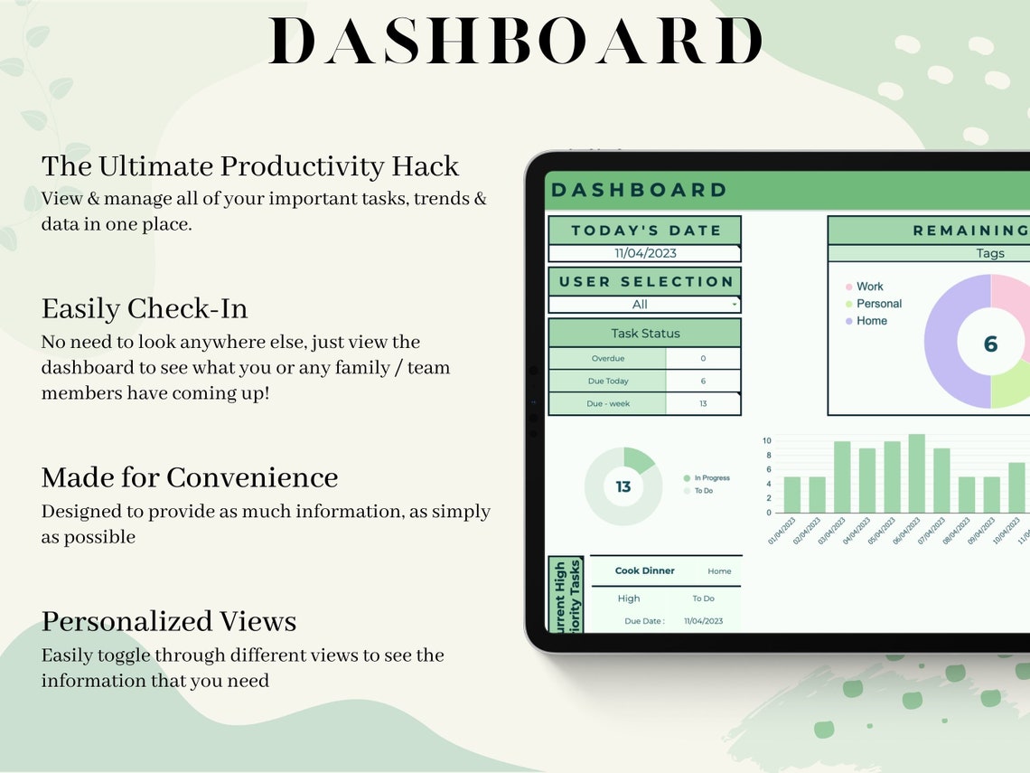 Digital to Do List Daily Task Tracker Productivity Planner Team Task ...
