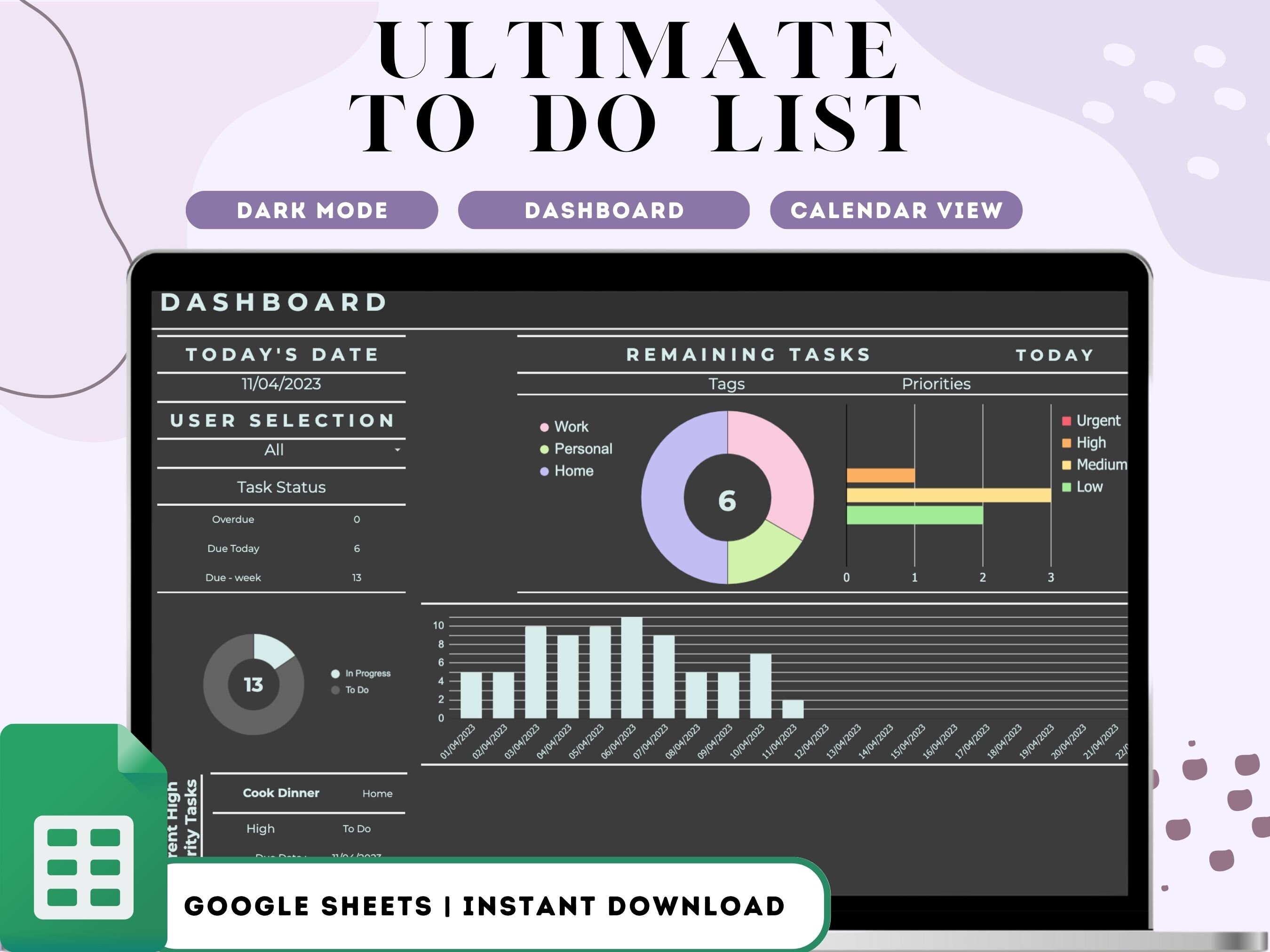 Digital to Do List | Daily Task Tracker | Productivity Planner | Team ...
