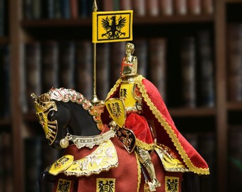 The Black Prince. Knight on Horseback. 35 Cm 13.78 In. Handcrafted in ...