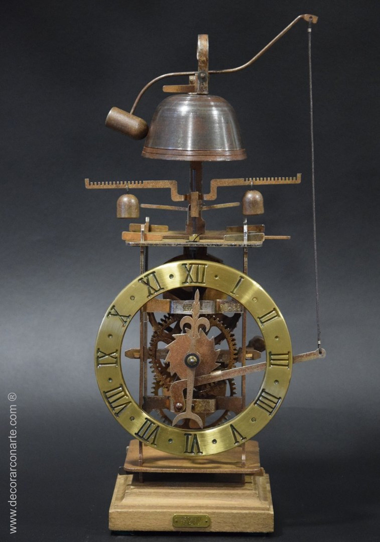 Handmade Iron Table Clock: 15th Century Style Reproduction. 41x20cm(16. ...