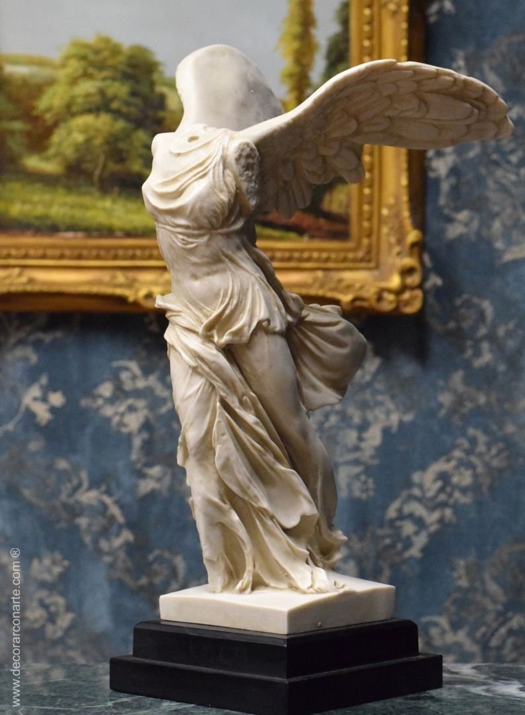 Statue. Victory of Samothrace. 14.57in. Marble Finish. Handmade in ...