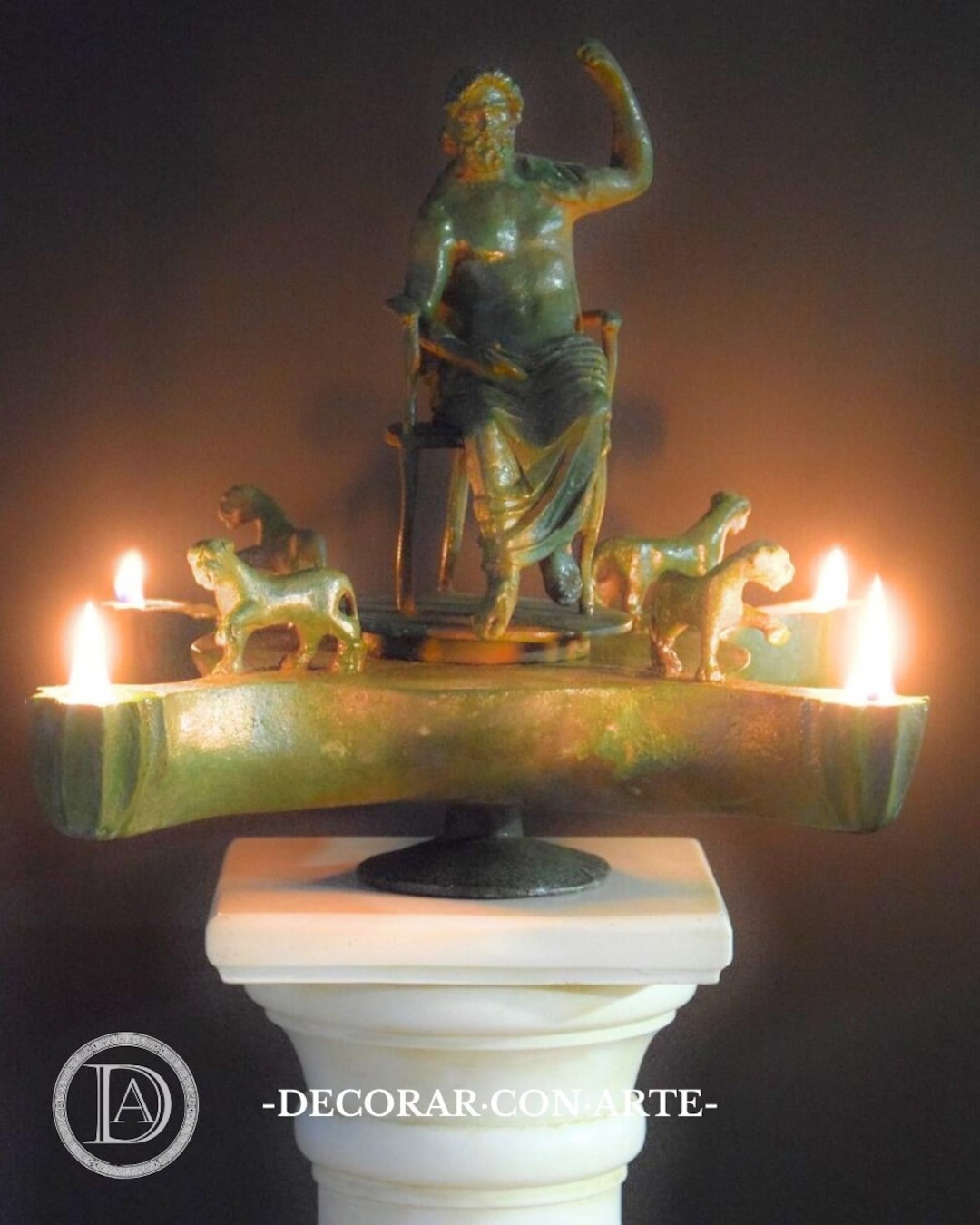 Jupiter-zeus Statue Lamp. 30 Cm. (11.8 In). Cast Bronze. Reproductions ...