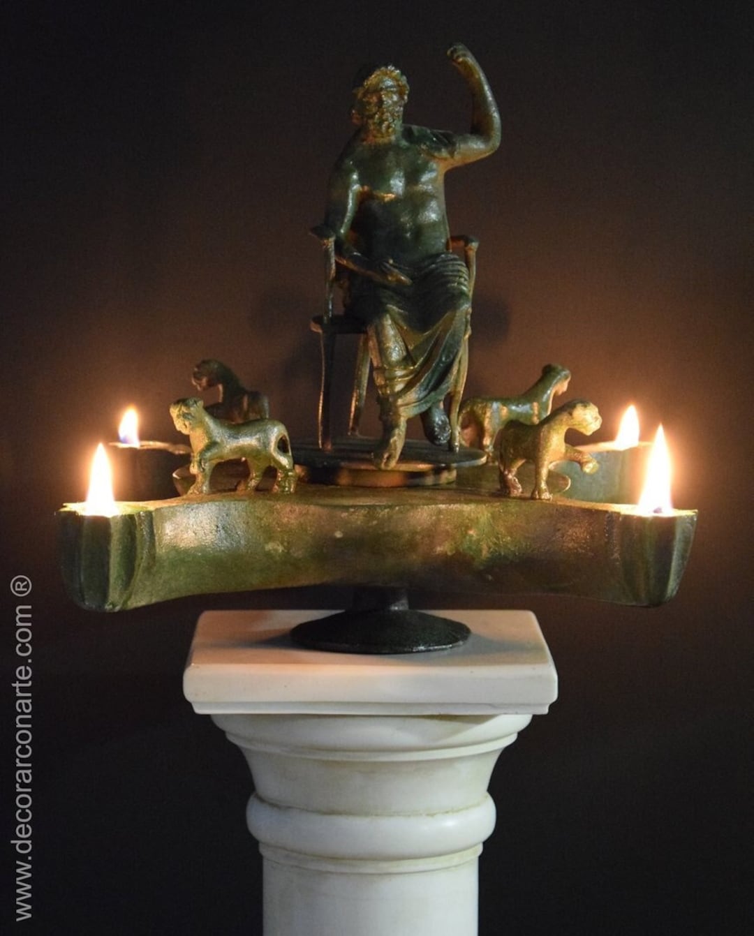 Jupiter-zeus Statue Lamp. 30 Cm. 11.8 In. Cast Bronze. Reproductions of ...