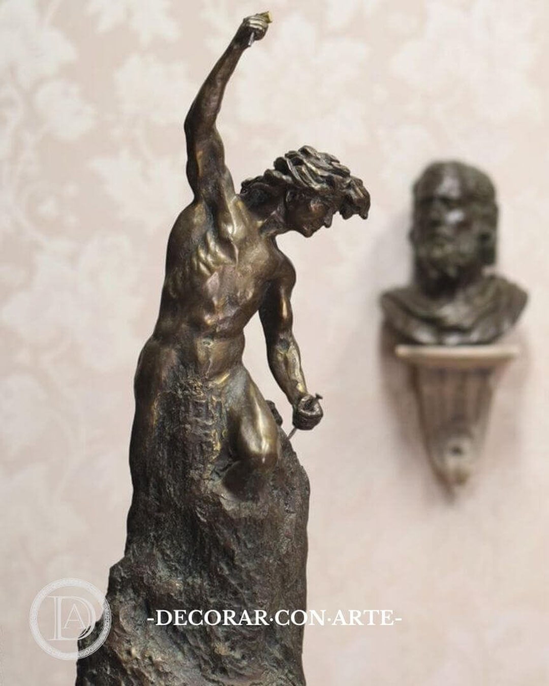 Sculpture "the Self-made Man". Bronze Patina. 22.44 In. Handmade in ...