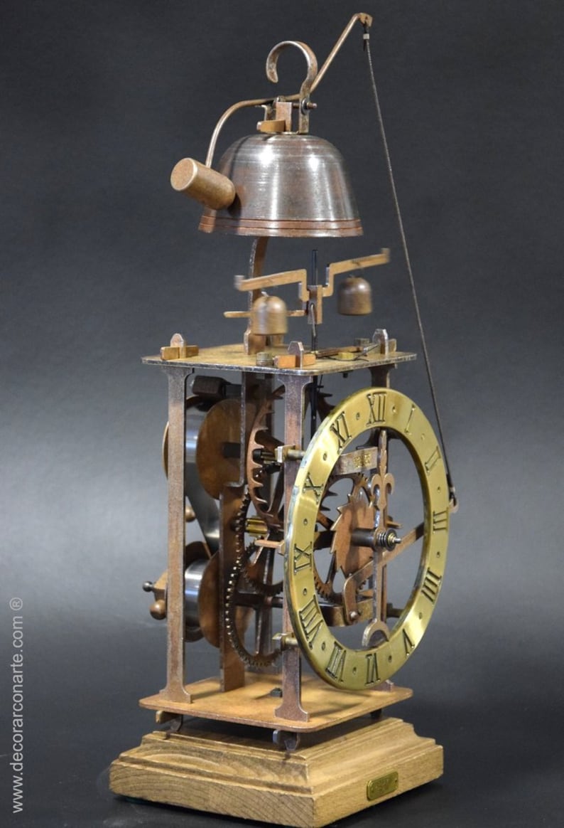 Handmade Iron Table Clock: 15th Century Style Reproduction. 41x20cm(16. ...