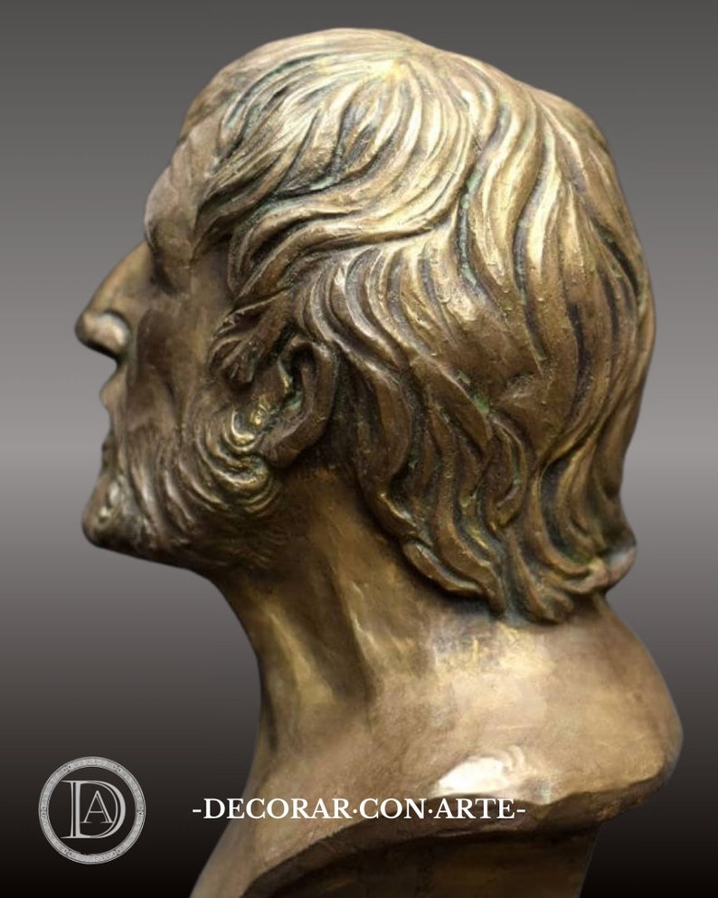 Seneca Bust. Bronze Patina. 31 Cm (12.2 Inches). Molded Marble ...
