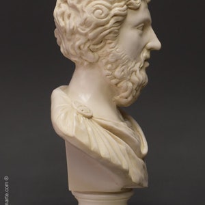 Bust of Emperor Marcus Aurelius, Stoic Philosopher. Height 12.6 In ...