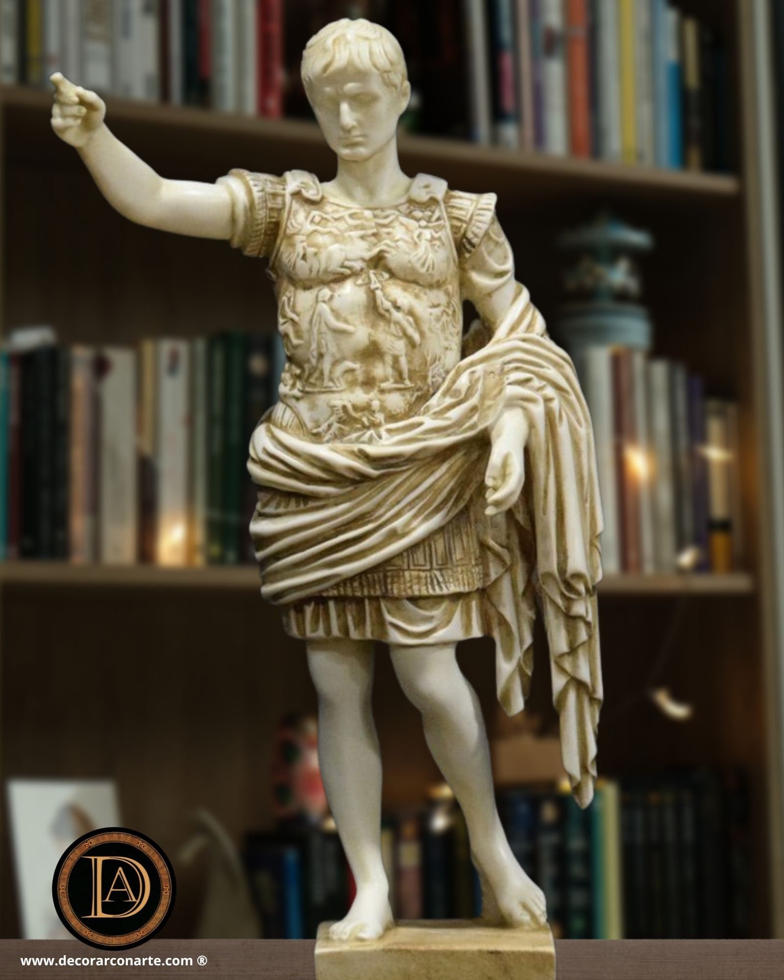 Caesar Augustus of Prima Porta. 13.38in. Marble Finish. Handmade in ...