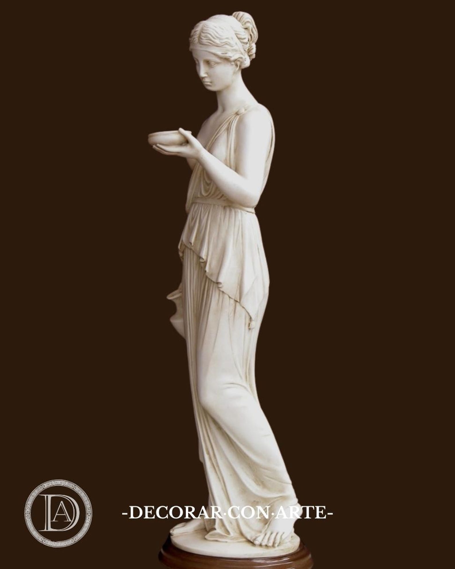 Statue of the Goddess Hebe. 63 Cm (24.8in). Marble Finish. Handmade in ...