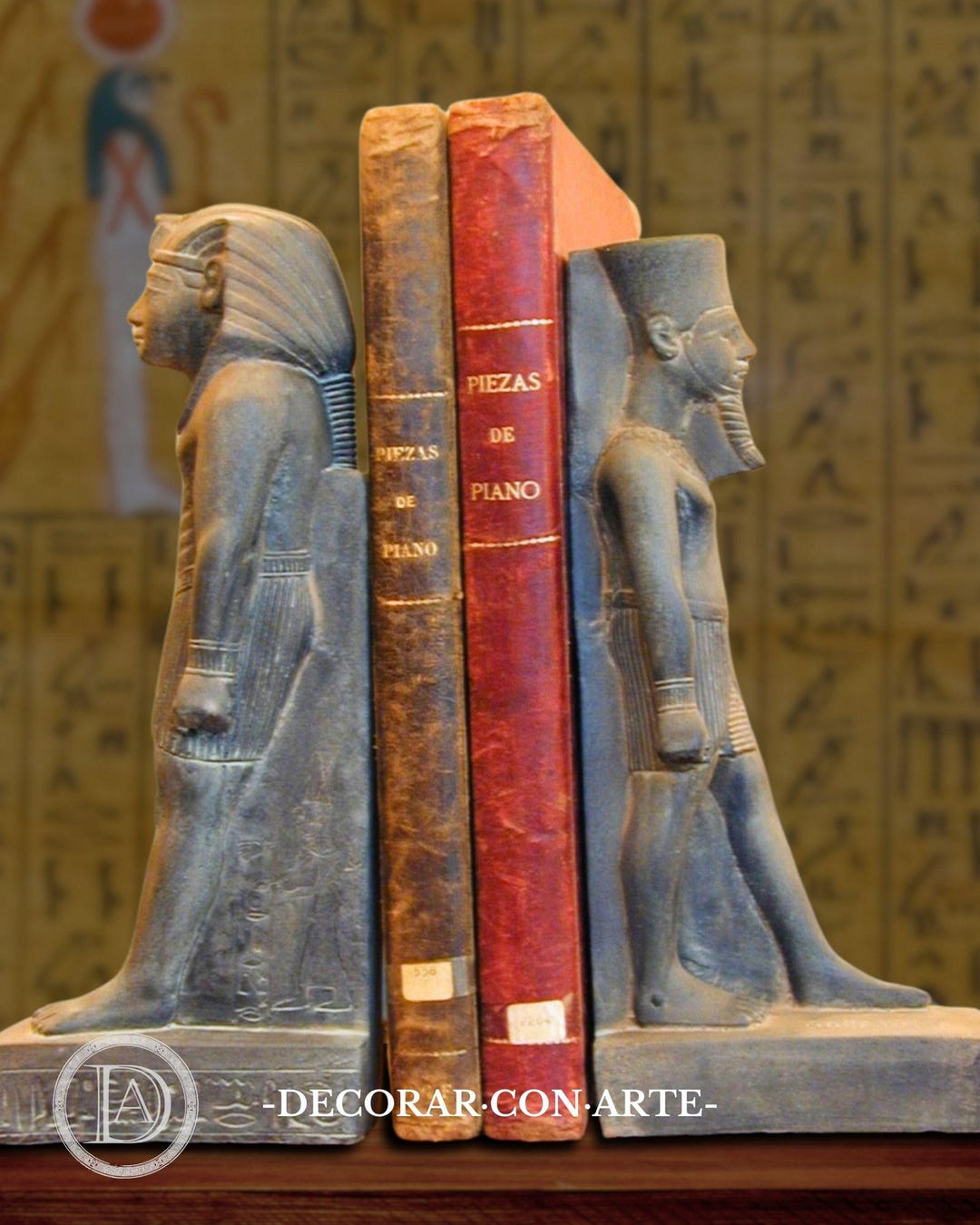 Pharaoh and Amun Bookends. 30 Cm (11.81 Inches). Egyptian Reproductions ...