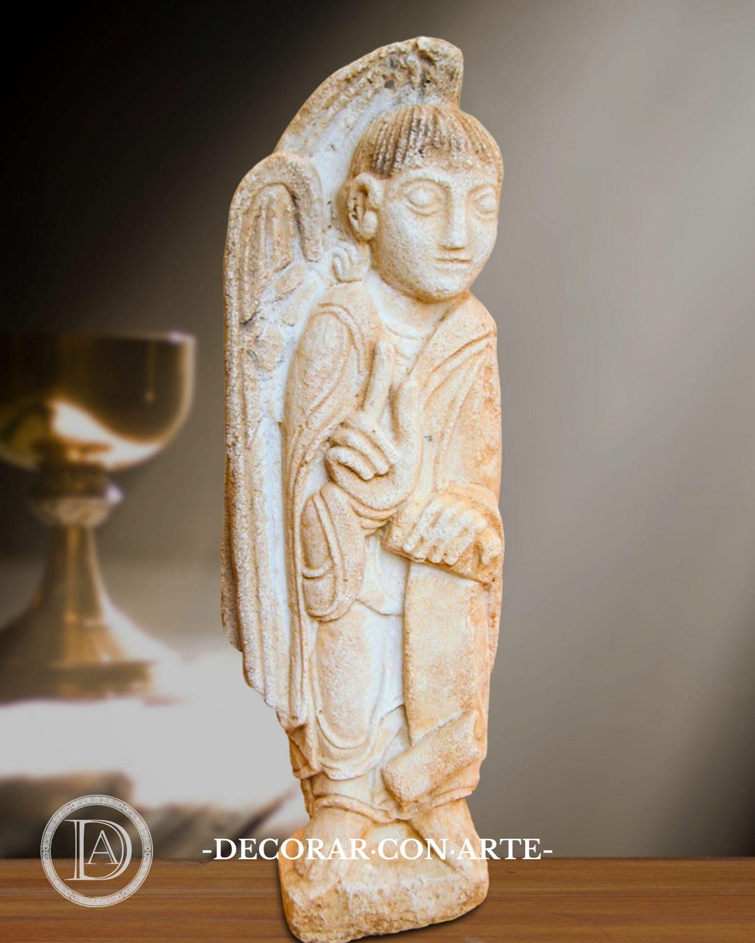 Romanesque Angel. 19.29in. Religious Art Reproductions. Handmade in ...