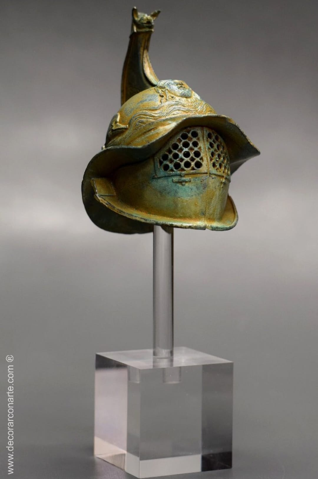 Gladiator Helmet. 22 Cm (8.66 In). Cast Bronze. Ancient Rome Art ...