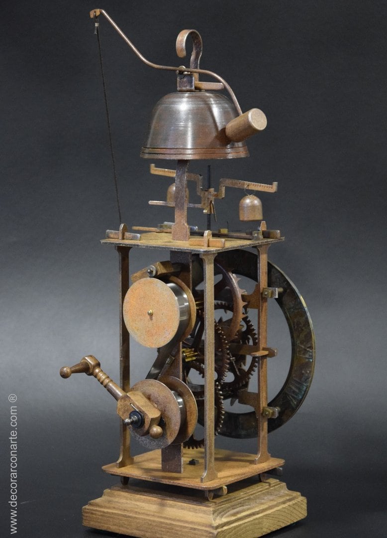 Handmade Iron Table Clock: 15th Century Style Reproduction. 41x20cm(16. ...