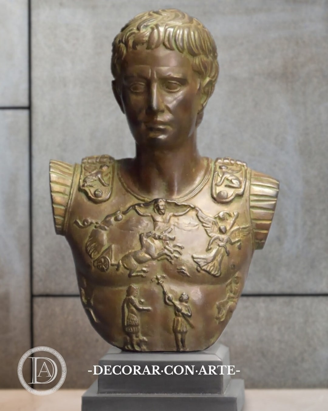 Bust of Caesar Augustus. Bronze Patina. 28.5 Cm (11.22 Inches ...